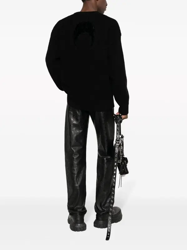 MARINE SERRE Ribbed-knit Wool Jumper