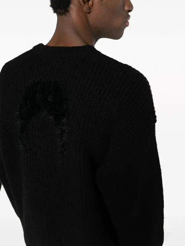MARINE SERRE Ribbed-knit Wool Jumper