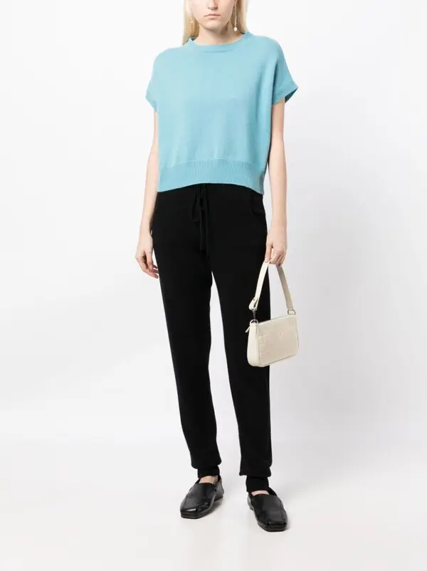 TEDDY CASHMERE Genova Sleeveless Cropped Cashmere Jumper - Blue