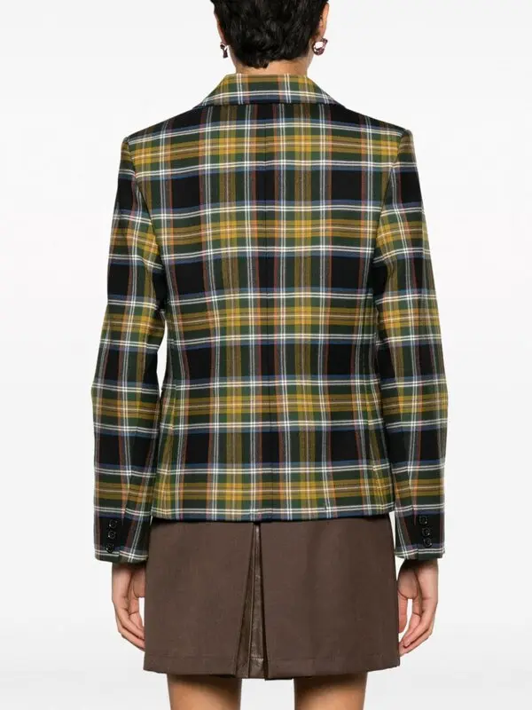 Kenzo Tartan-check Single-breasted Blazer