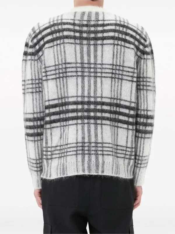 JW Anderson Tartan-check Crew-neck Jumper - White