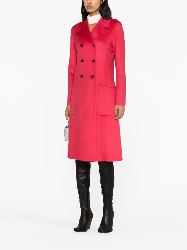 LANVIN Double-breasted Cashmere Coat - Pink