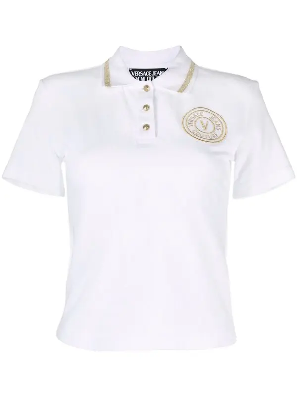 Versace V-emblem Polo Top - White