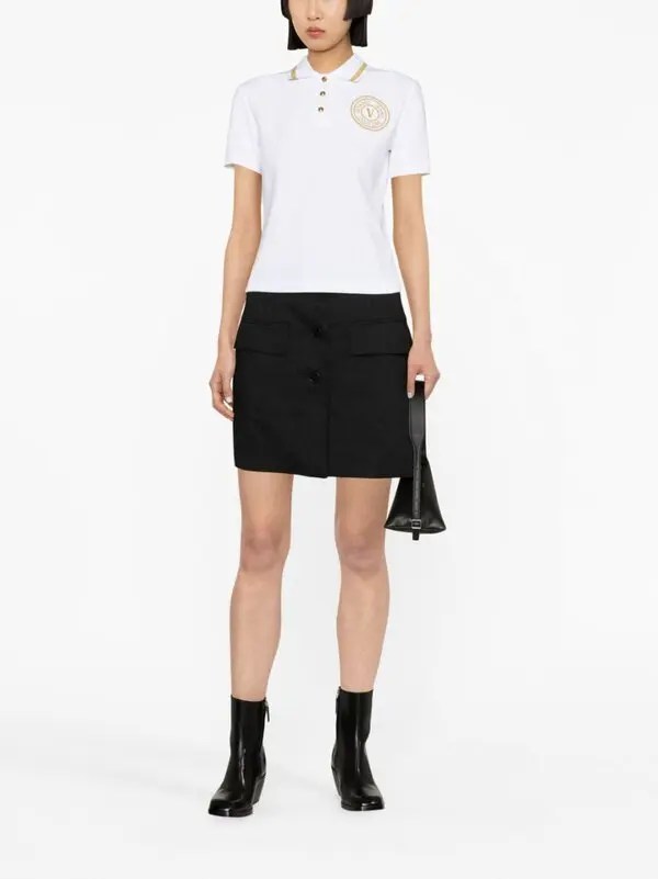 Versace V-emblem Polo Top - White