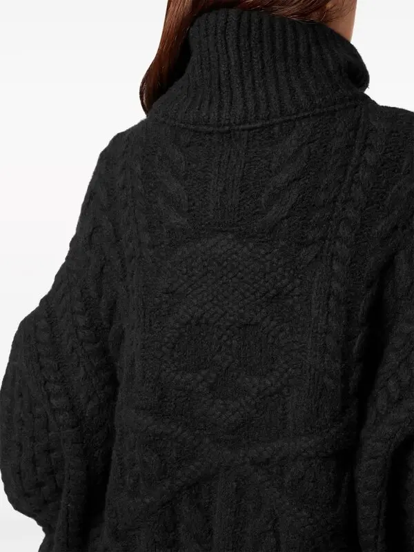 Philipp Plein Skull & Bones Cable-knit Jumper - Black