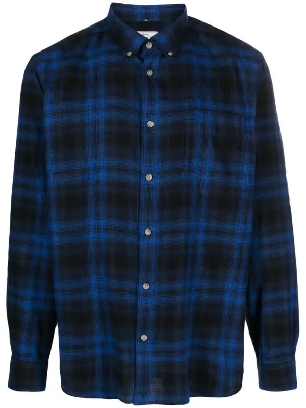 Woolrich Plaid-check Long-sleeve Cotton Shirt