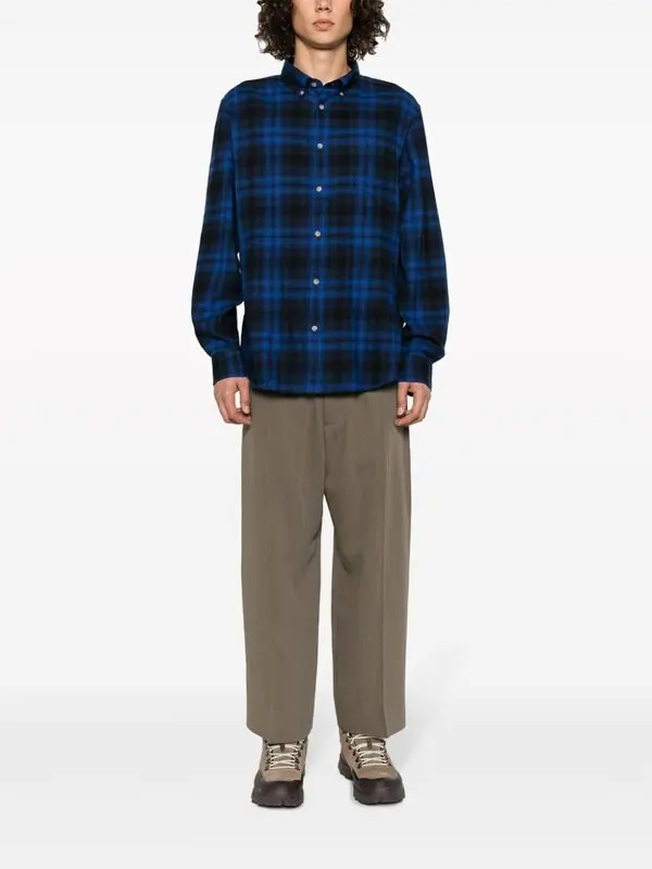 Woolrich Plaid-check Long-sleeve Cotton Shirt