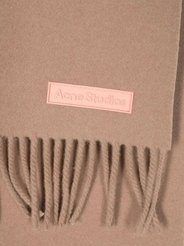 Acne Studios Fringed Wool Scarf - Brown