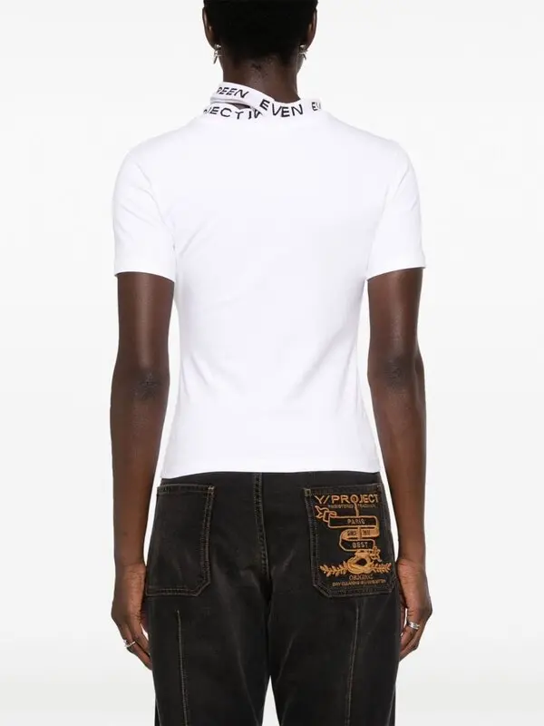 Y/project Logo-jacquard Triple-collar T-shirt - White
