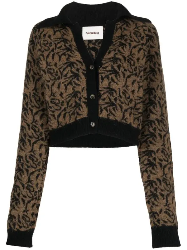 Nanushka Graphic-print Wool-blend Cardigan