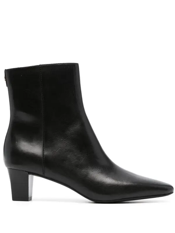 Ralph Lauren Willa Burnished Leather Ankle Boots - Black