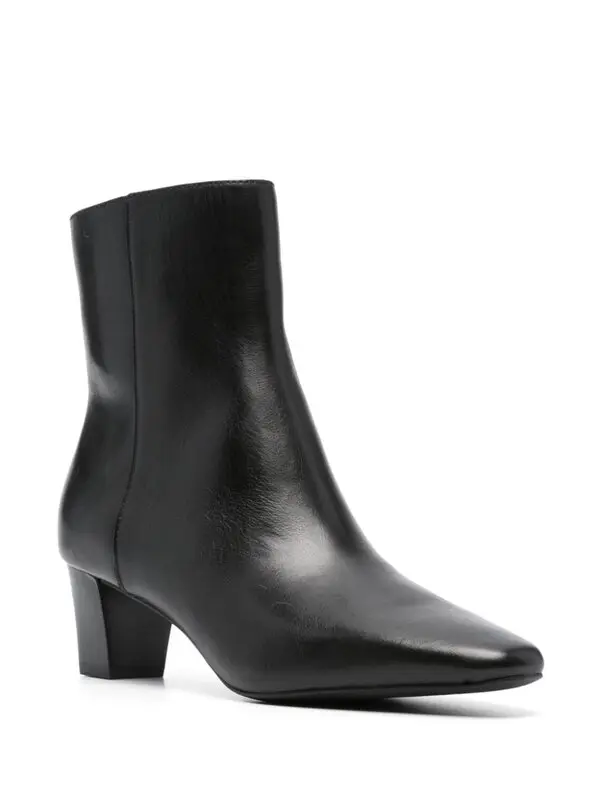 Ralph Lauren Willa Burnished Leather Ankle Boots - Black