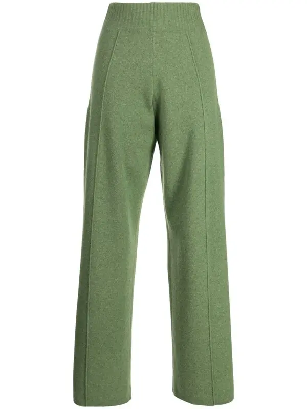Pringle Of Scotland Elasticated Wool-cashmere Blend Trousers - Green
