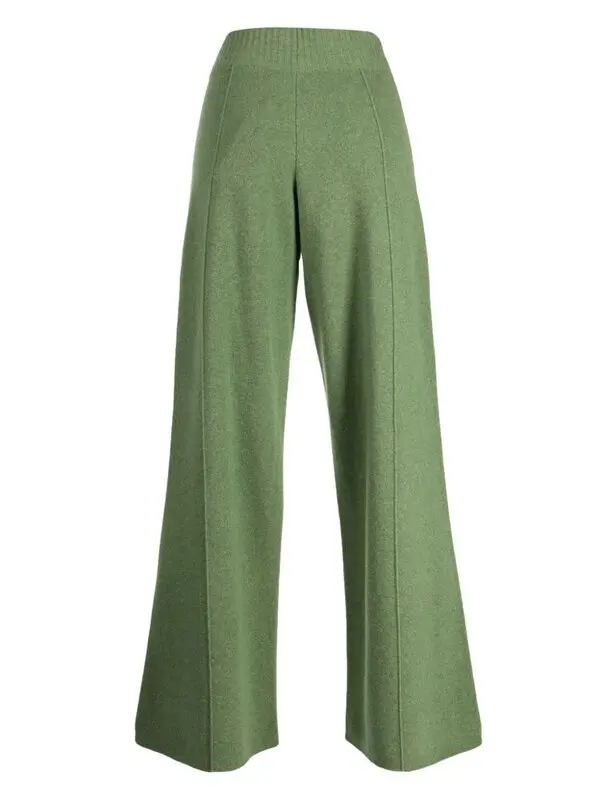 Pringle Of Scotland Elasticated Wool-cashmere Blend Trousers - Green