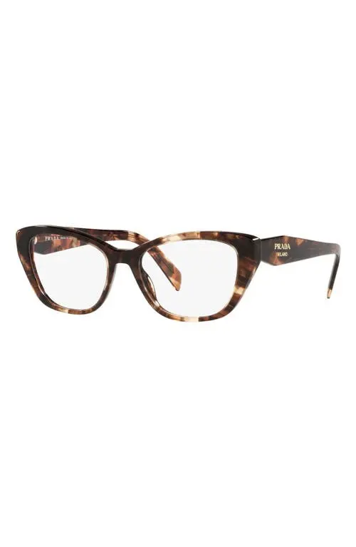 Prada 52mm Cat Eye Optical Glasses - Caramel