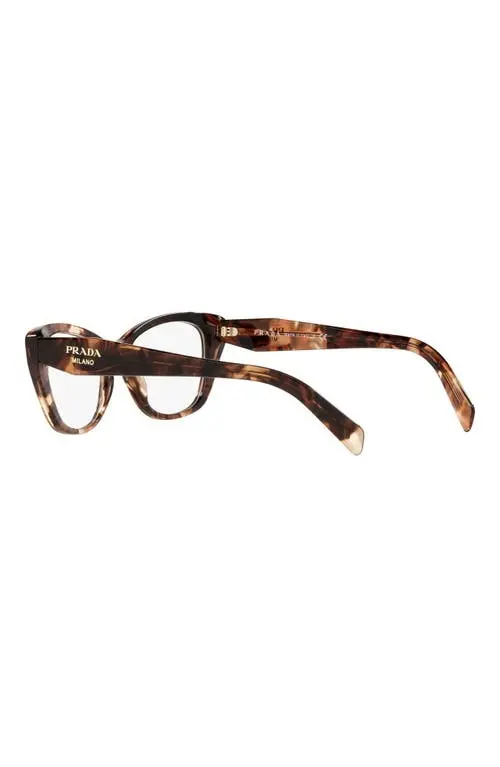 Prada 52mm Cat Eye Optical Glasses - Caramel