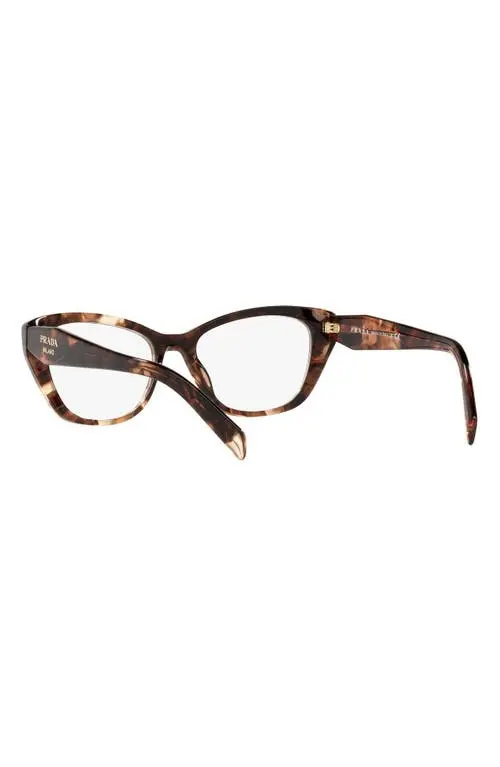 Prada 52mm Cat Eye Optical Glasses - Caramel