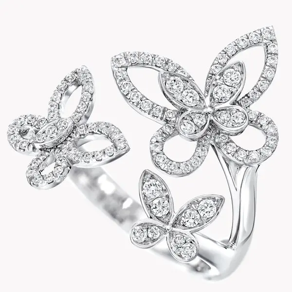 Graff Triple Butterfly Silhouette Diamond Ring