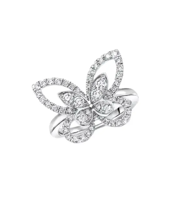 Graff Butterfly Silhouette Diamond Ring - White Gold