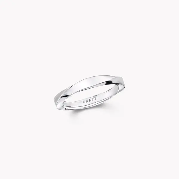 Graff Spiral Band Ring 3.5mm - White Gold
