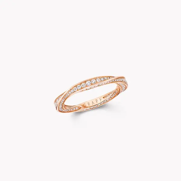Graff Spiral Pavé Diamond Band - Rose Gold