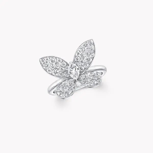 Graff Pavé Butterfly Diamond Ring - White Gold