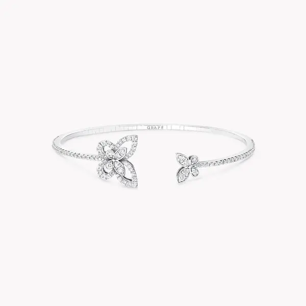 Graff Butterfly Silhouette Diamond Bangle - White Gold