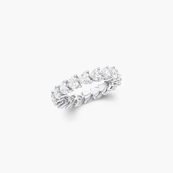 Graff Heart Shape Diamond Eternity Ring - Platinum