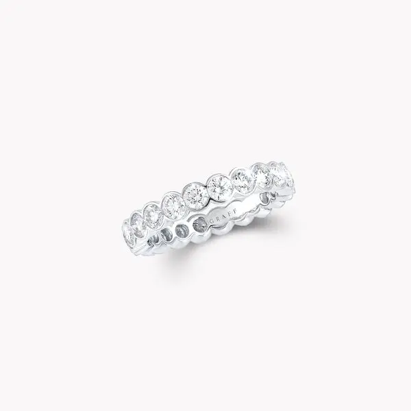 Graff Bezel Set Round Diamond Band - White Gold