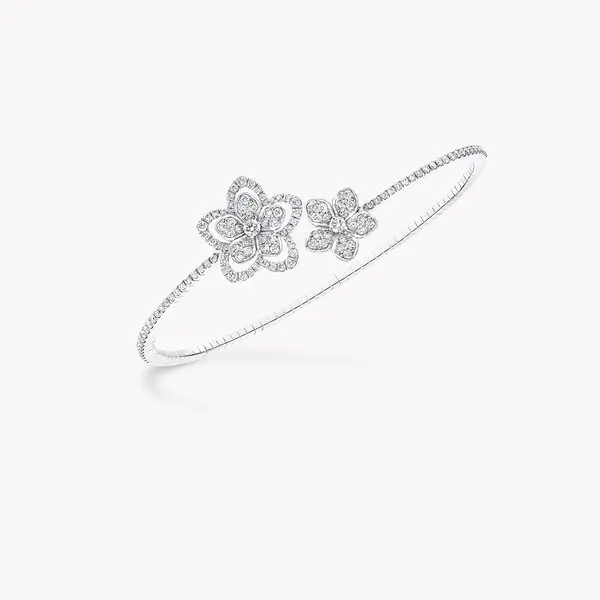 Graff Wild Flower Twist Diamond Bangle - White Gold