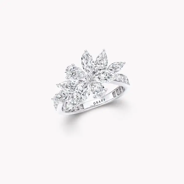Graff Pear Shape And Marquise Cut Diamond Ring - White Gold