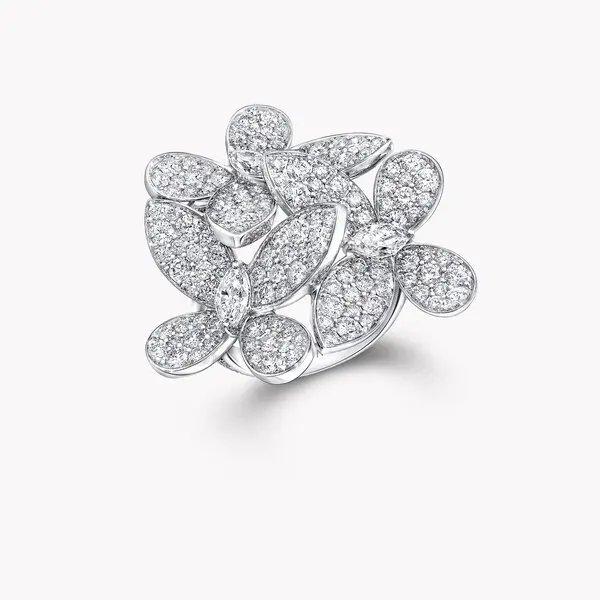 Graff Triple Pavé Butterfly Diamond Ring - White Gold