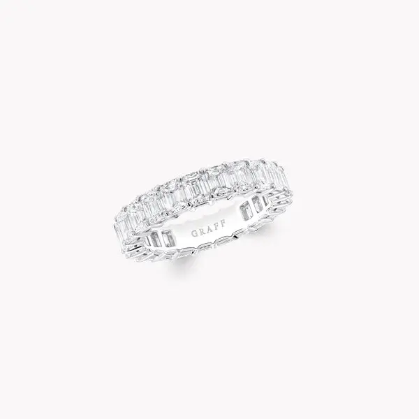 Graff Classic Emerald Cut Diamond Eternity Ring - Platinum