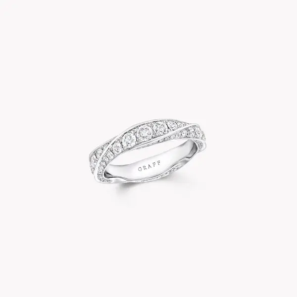Graff Spiral Pavé Diamond Band - White Gold