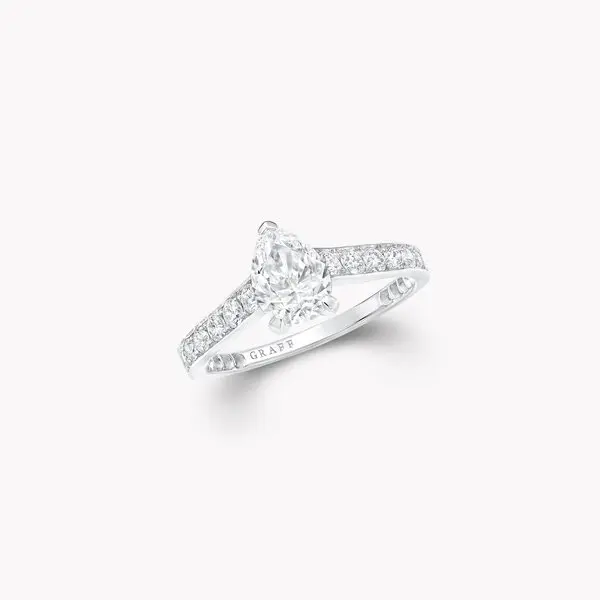 Graff Flame Pear Shape Diamond Engagement Ring - Platinum