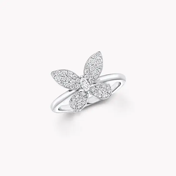 Graff Pavé Butterfly Diamond Ring - White Gold