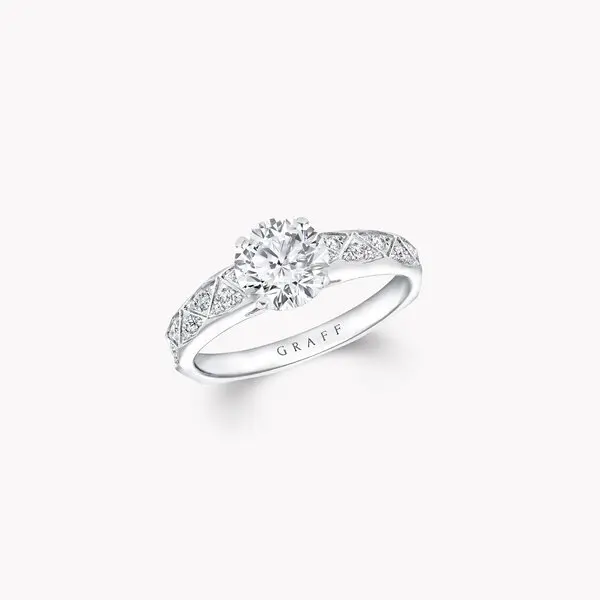 Graff Laurence Signature Round Diamond Engagement Ring - White Gold