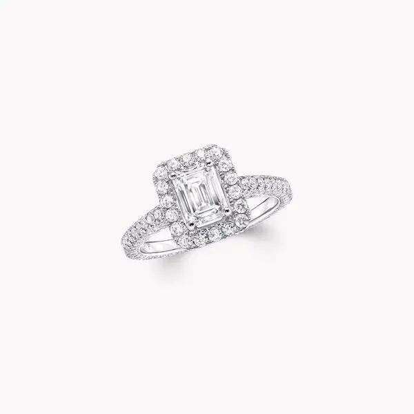 Graff Constellation Emerald Cut Diamond Ring - White Gold