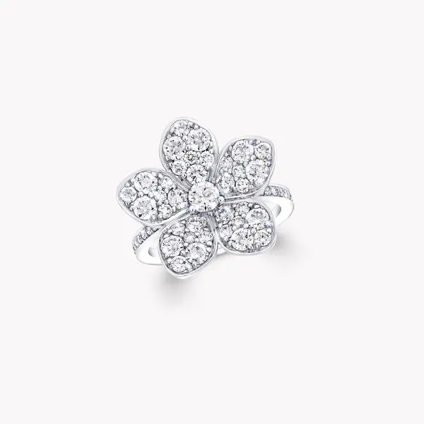 Graff Wild Flower Large Pavé Diamond Ring - White Gold
