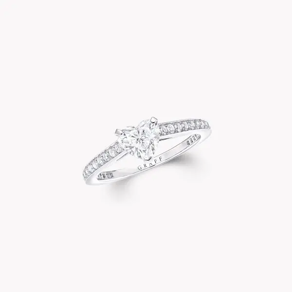 Graff Flame Heart Shape Diamond Engagement Ring - Platinum