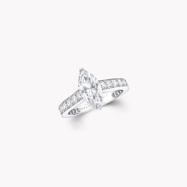 Graff Flame Marquise Cut Diamond Engagement Ring - Platinum