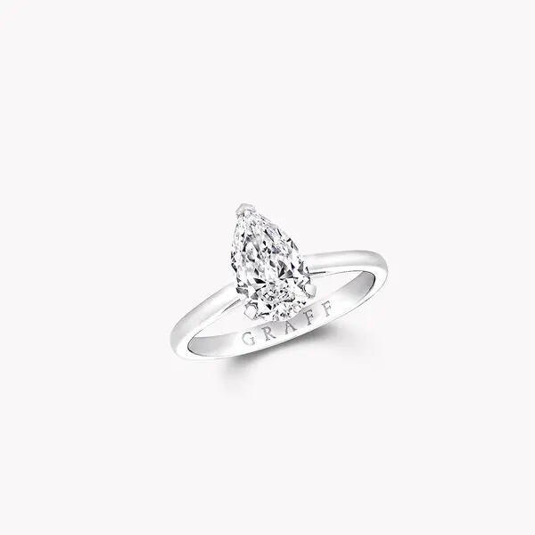 Graff Paragon Pear Shape Diamond Engagement Ring - Platinum