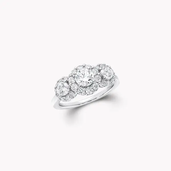 Graff Icon Three Stone Diamond Ring - White Gold