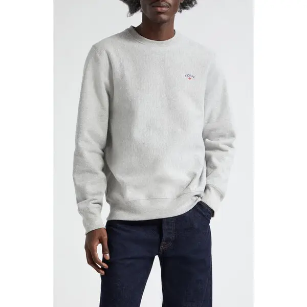NOAH Classic Cotton Crewneck Sweatshirt - Heather Grey