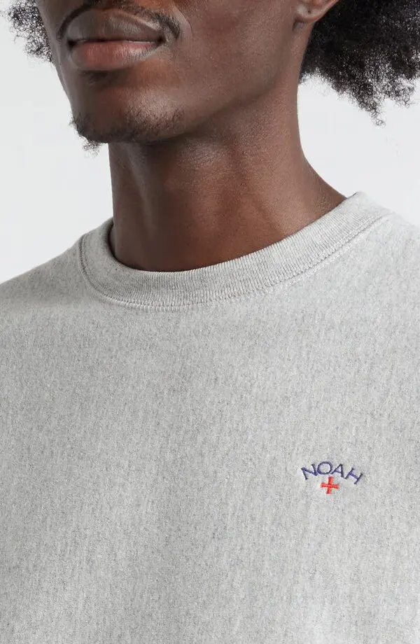 NOAH Classic Cotton Crewneck Sweatshirt - Heather Grey