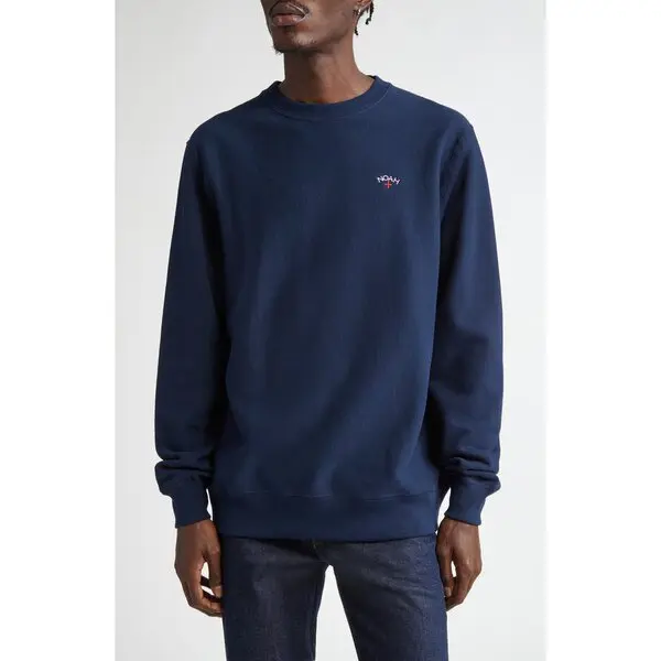 NOAH Classic Cotton Crewneck Sweatshirt - Navy