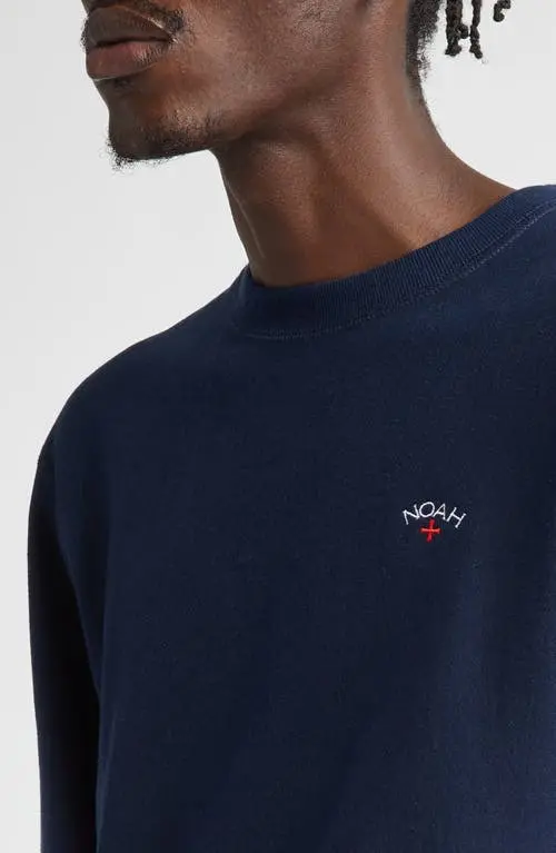 NOAH Classic Cotton Crewneck Sweatshirt - Navy