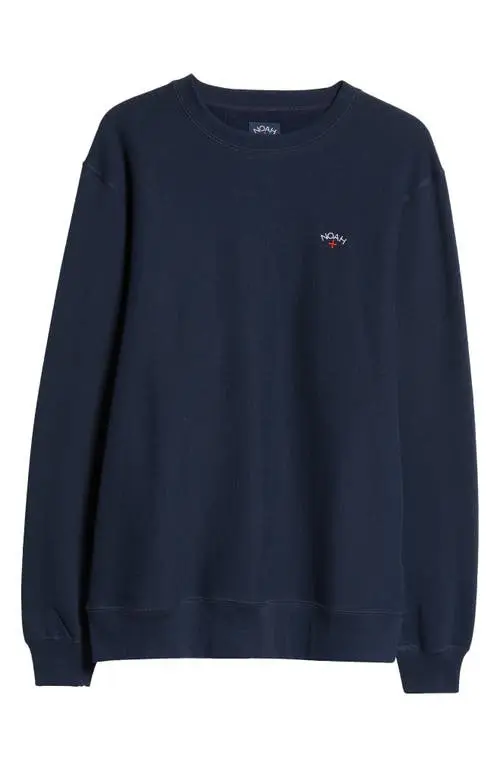 Noah Classic Cotton Crewneck Sweatshirt - Navy | Editorialist