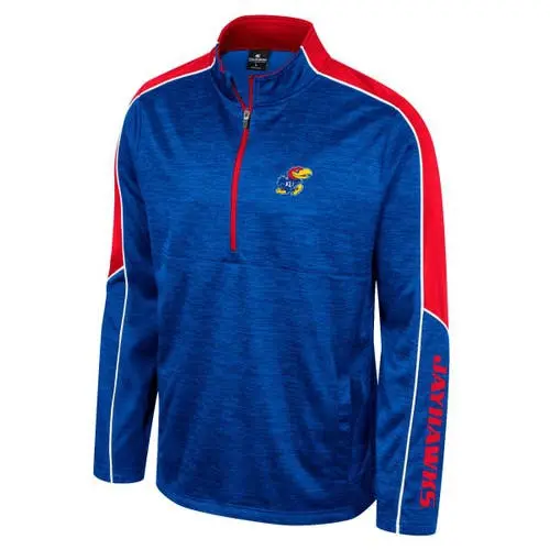 COLOSSEUM Kansas Jayhawks Marled Half-zip Jacket