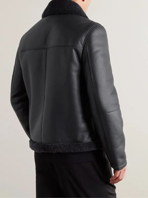 Mr P. Shearling-lined Nappa Leather Trucker Jacket